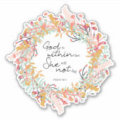 Bible Verse Quote God is within her Psalms Sticker | Zazzle