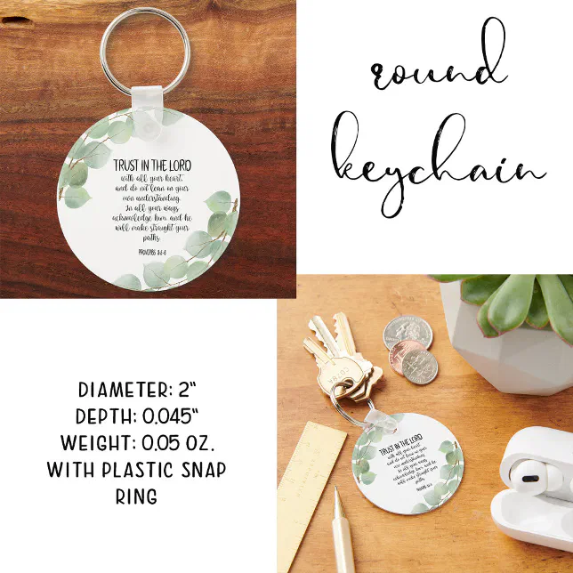 Bible Verse Round Keychain | Zazzle