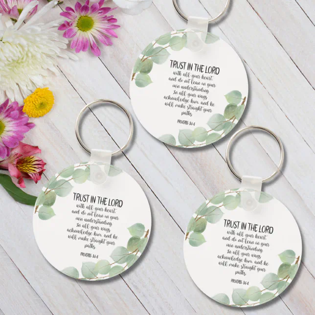 Bible Verse Round Keychain | Zazzle