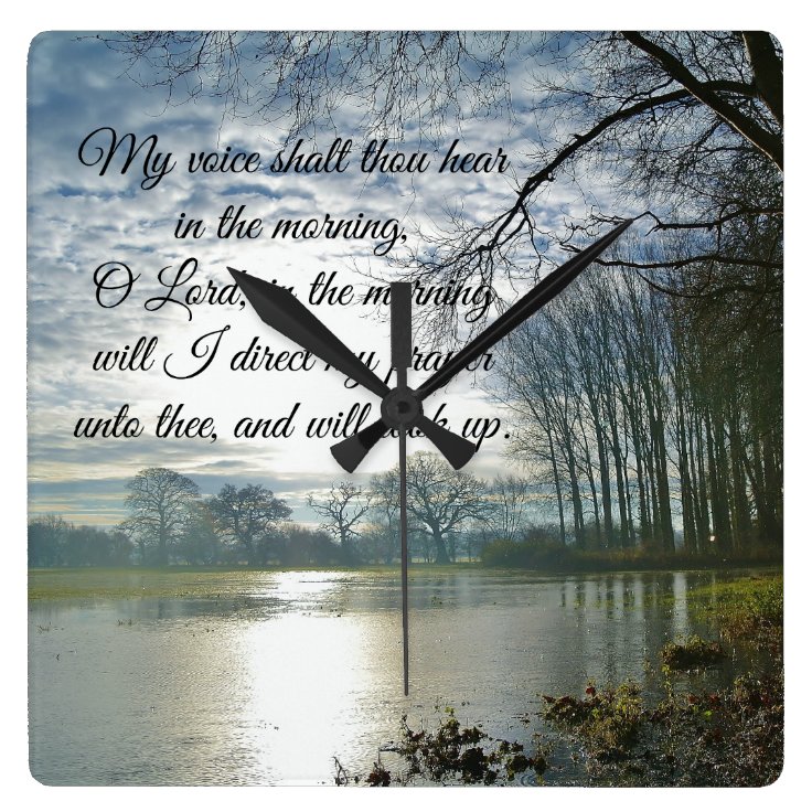 Bible Verse Scripture Prayer Square Wall Clock | Zazzle