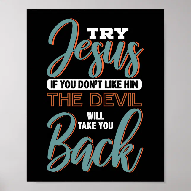 Bible Verse Try Jesus God Poster | Zazzle