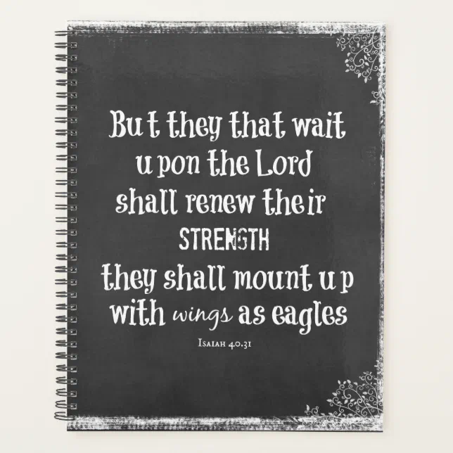 Bible Verse: Wait Upon the Lord Planner | Zazzle