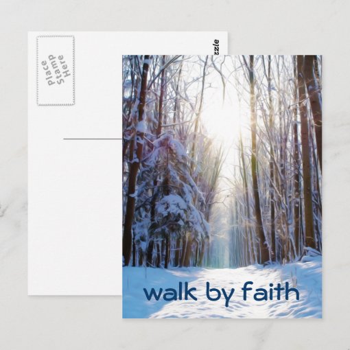Bible Verse Walk by Faith Postcard | Zazzle