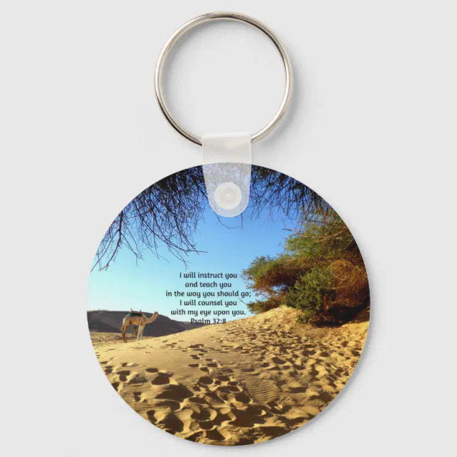 Bible Verses Inspirational Quote Psalm 32:8 Keychain | Zazzle
