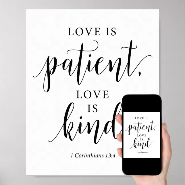 Bible Verses - love is patient love is kind Poster | Zazzle