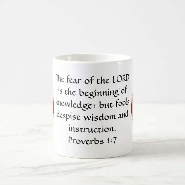 Bible Verses Wisdom Quote Saying Proverbs 1:7 Coffee Mug | Zazzle