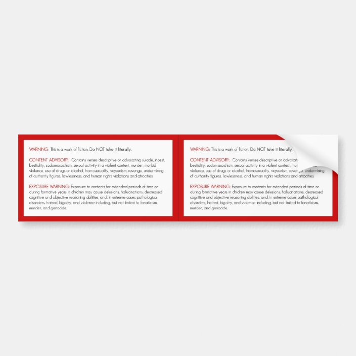 Bible Warning Sticker | Zazzle.com