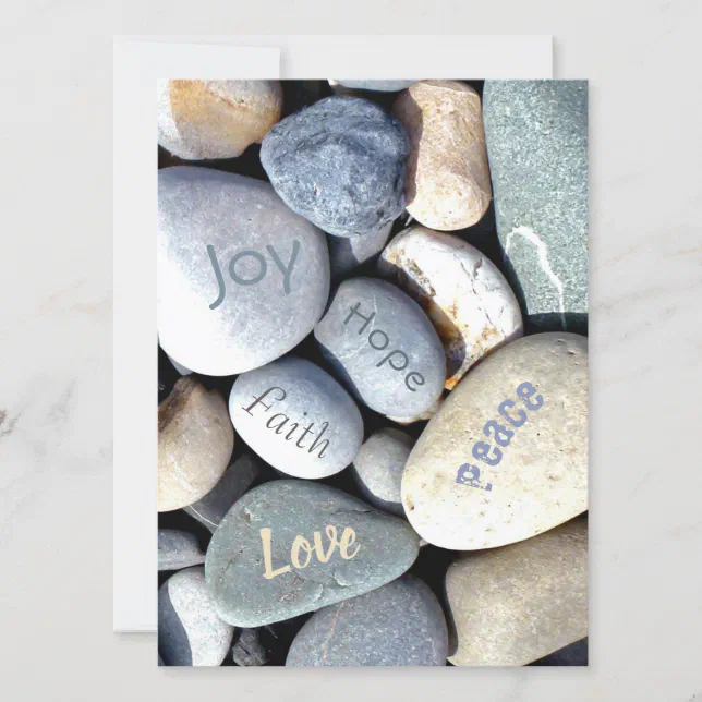 Biblical Values "Faith Love Hope" Modern Pebbles Save The Date | Zazzle