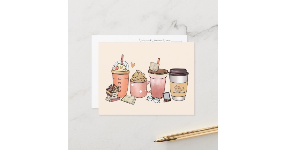 Bibliophiles and Caffeine Enthusiasts Postcard | Zazzle