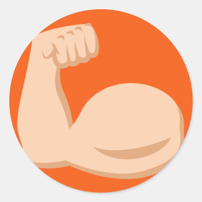 Biceps Emoji Classic Round Sticker | Zazzle.com