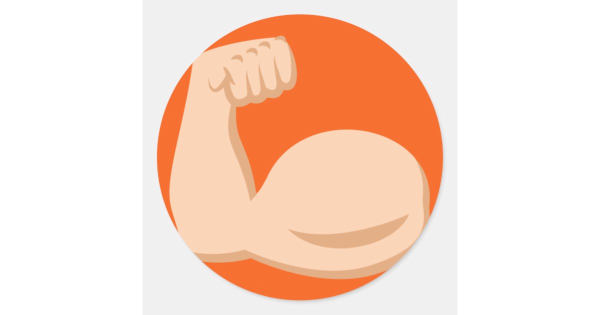 Biceps Emoji Classic Round Sticker | Zazzle.com