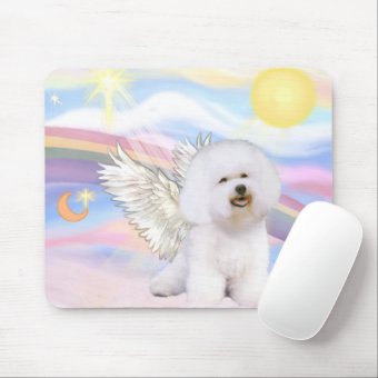 Bichon Frise Angel Mouse Pad | Zazzle