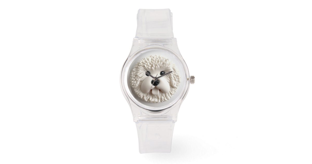 Bichon Frise Dog 3D Inspired Watch | Zazzle