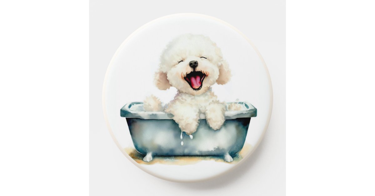 Bichon Frise Dog PopSocket | Zazzle