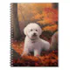 Bichon Frise in Autumn Leaves Fall Inspire Notebook | Zazzle