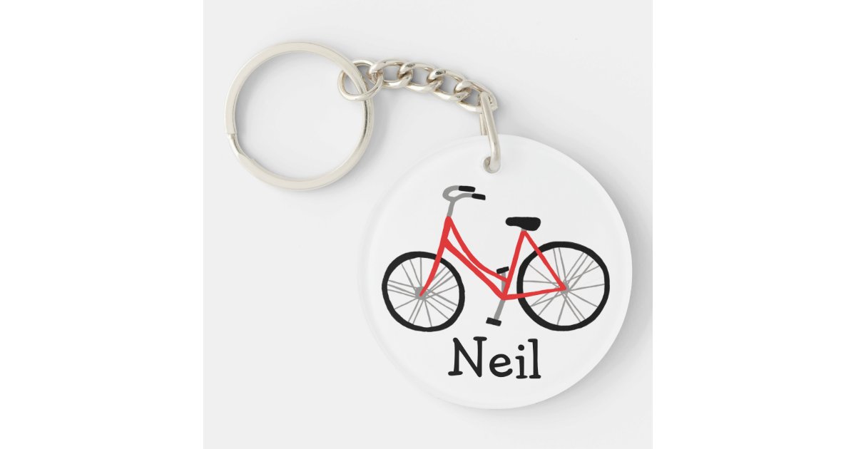Bicycle Bike Cycle CUSTOM Keychain | Zazzle