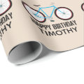 Bicycle Bike Design Birthday Custom Name Wrapping Paper | Zazzle