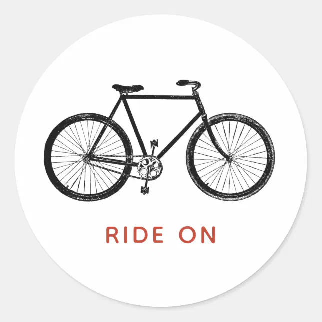 Bicycle Bike Personalized Ride On Template Classic Round Sticker | Zazzle
