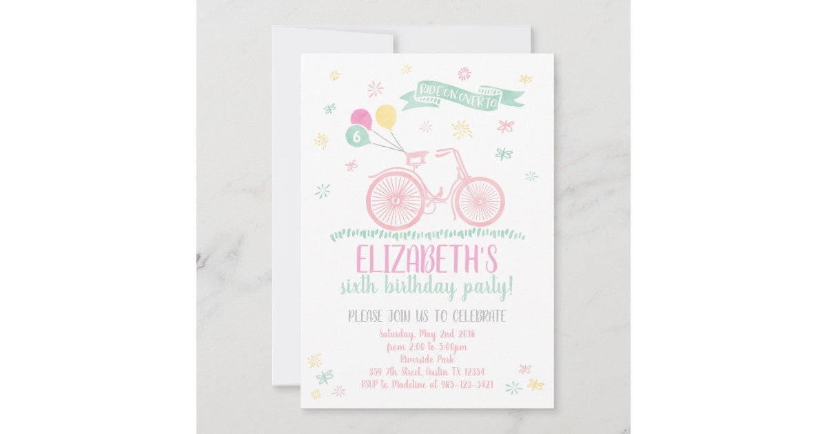 Bicycle Birthday Invitation, or Any Bike Event Invitation | Zazzle