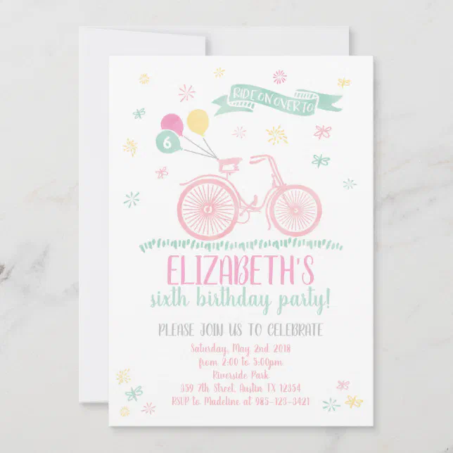 Bicycle Birthday Invitation, or Any Bike Event Invitation | Zazzle