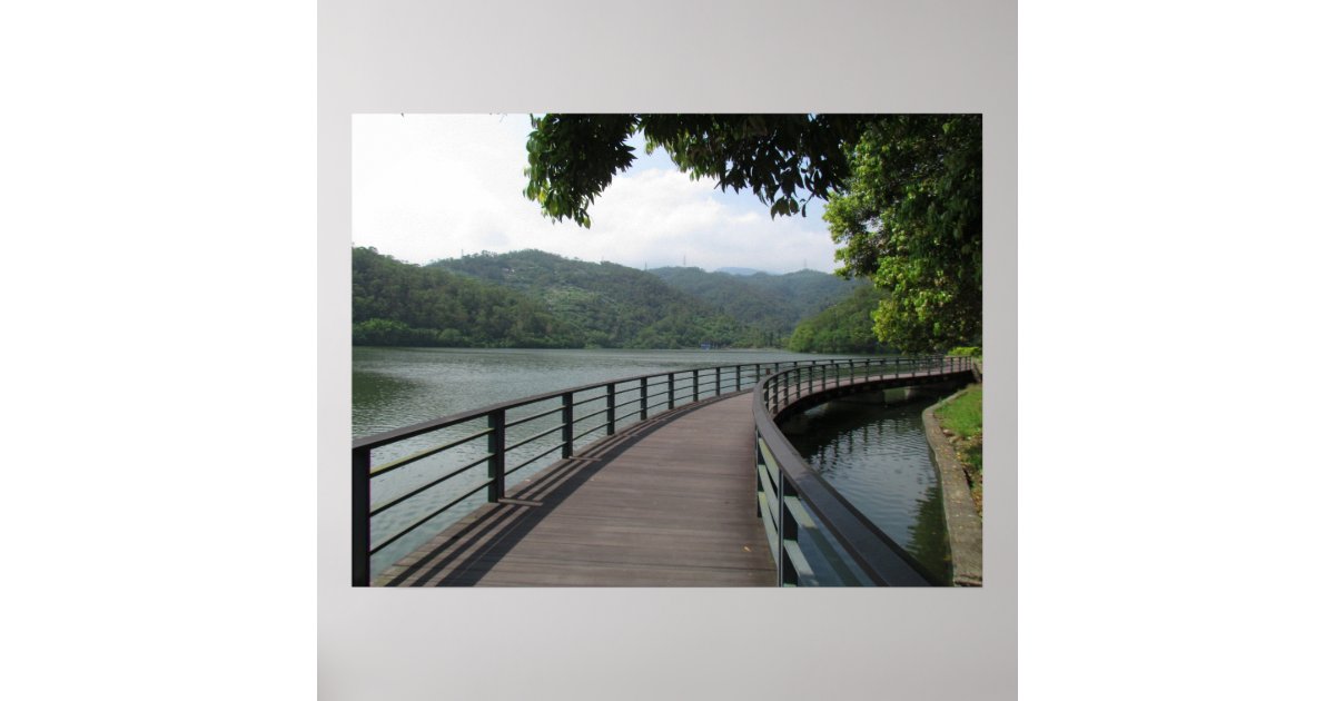 Bicycle Bridge Over Water Poster | Zazzle