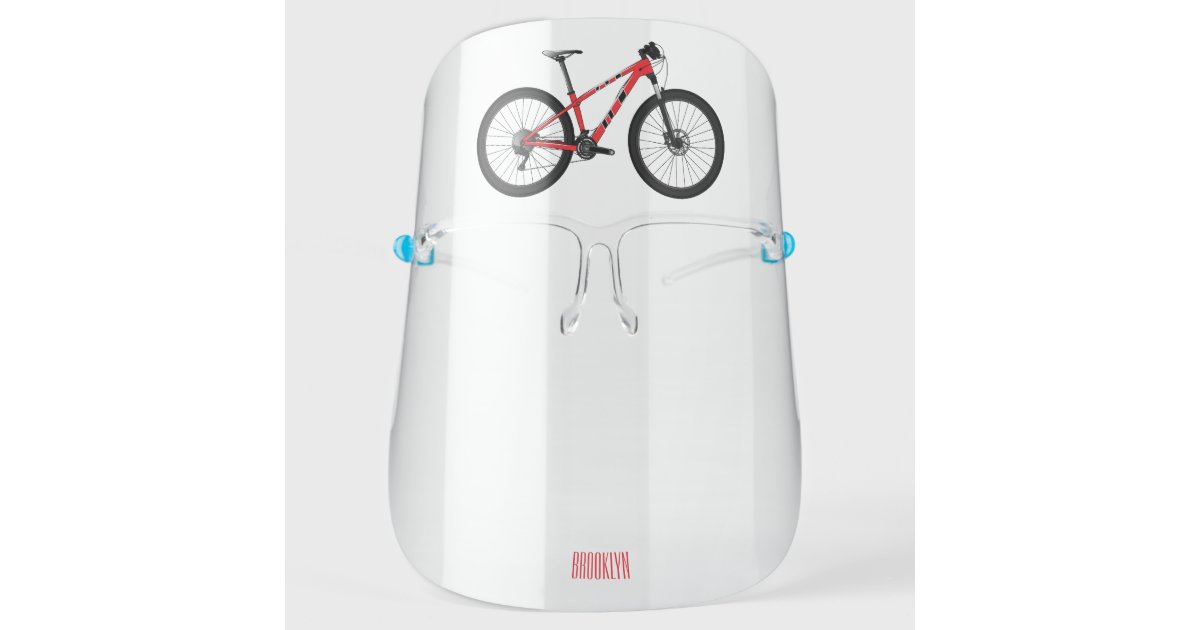 Bicycle cartoon illustration face shield | Zazzle