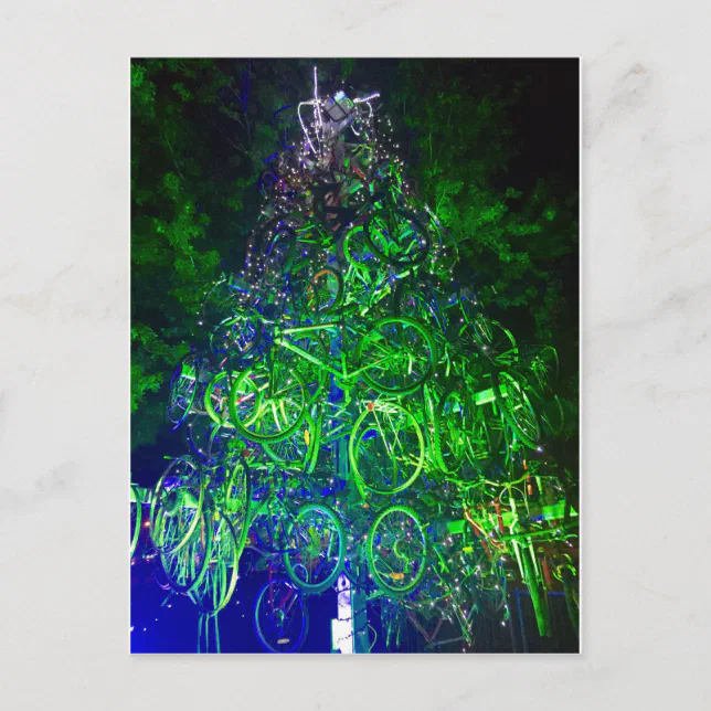 Bicycle Christmas Tree Postcard | Zazzle