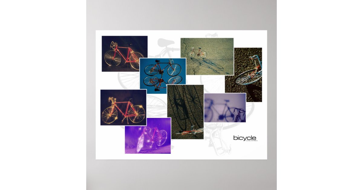 Bicycle Collage Poster | Zazzle