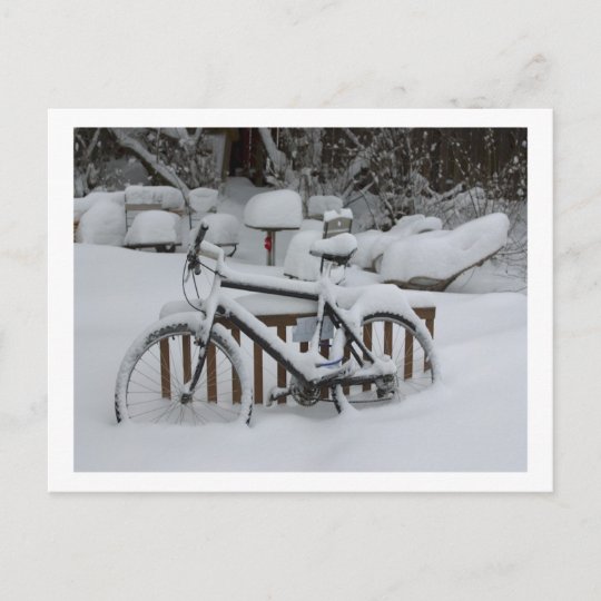Bicycle Cycle Bicycling Cycling Waiting For Spring Postcard | Zazzle.com