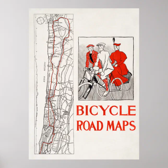 Bicycle Maps Poster | Zazzle