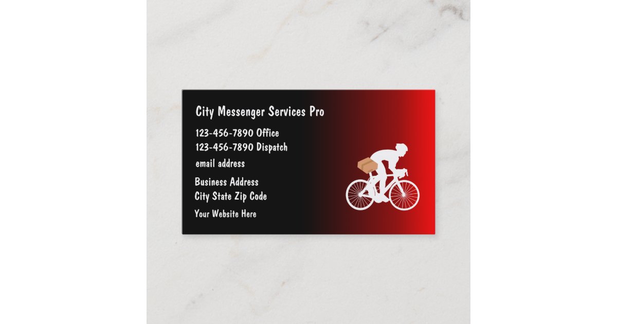 Bicycle Messenger Service Modern Business Cards | Zazzle