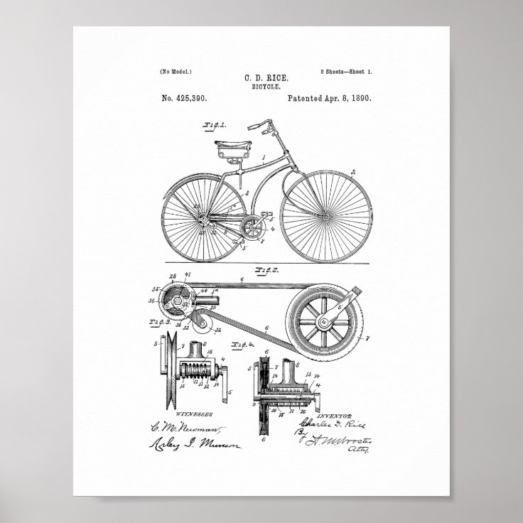 Bicycle Patent Poster | Zazzle