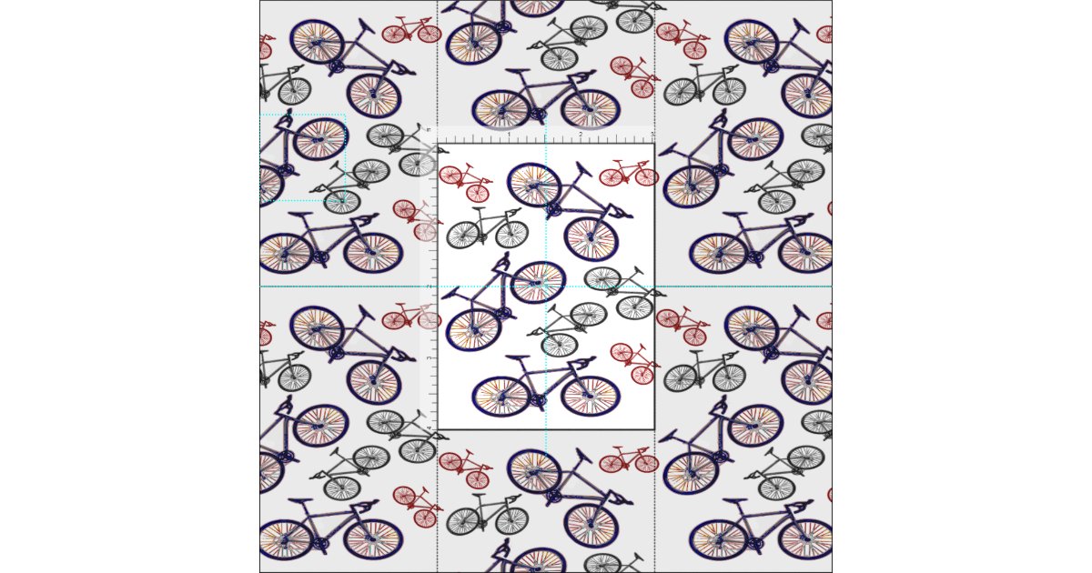 Bicycle Print Design Fabric | Zazzle
