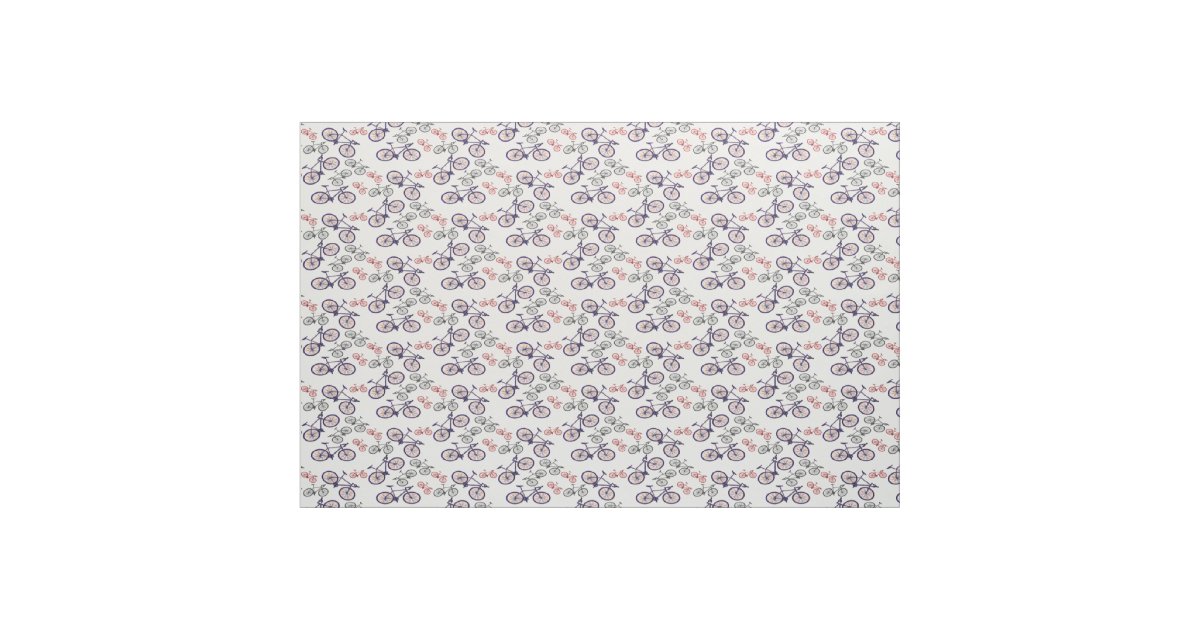 Bicycle Print Design Fabric | Zazzle