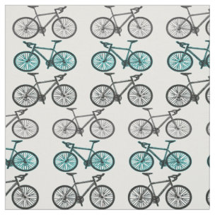 Cycle Theme Bicycle Print Fabric | Zazzle.com