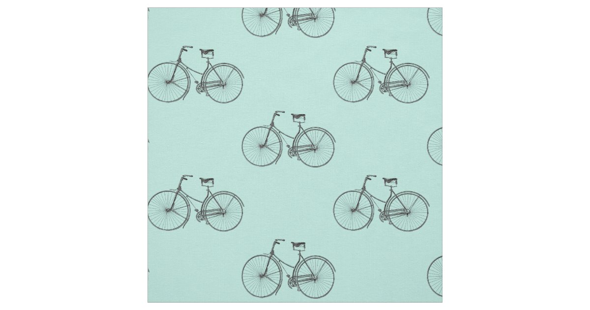 Bicycle Print Fabric | Zazzle