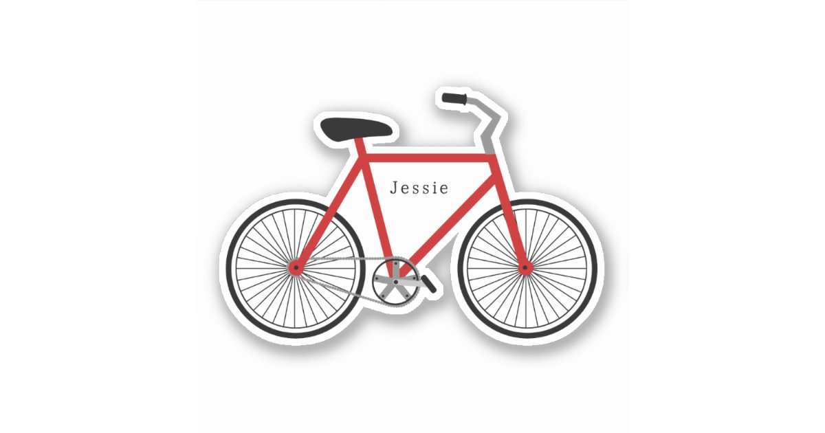 Bicycle Red Sticker | Zazzle