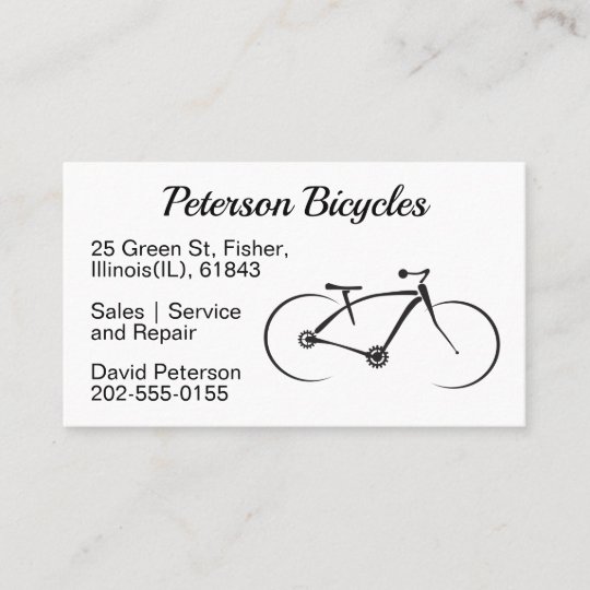 Bicycle Repair Bike Shop Minimalist Business Card | Zazzle.com