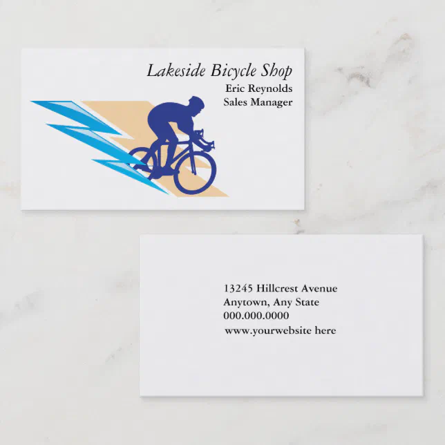 Bicycle Rider Logo Business Card | Zazzle