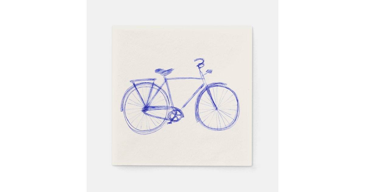 Bicycle scribble paper napkins | Zazzle