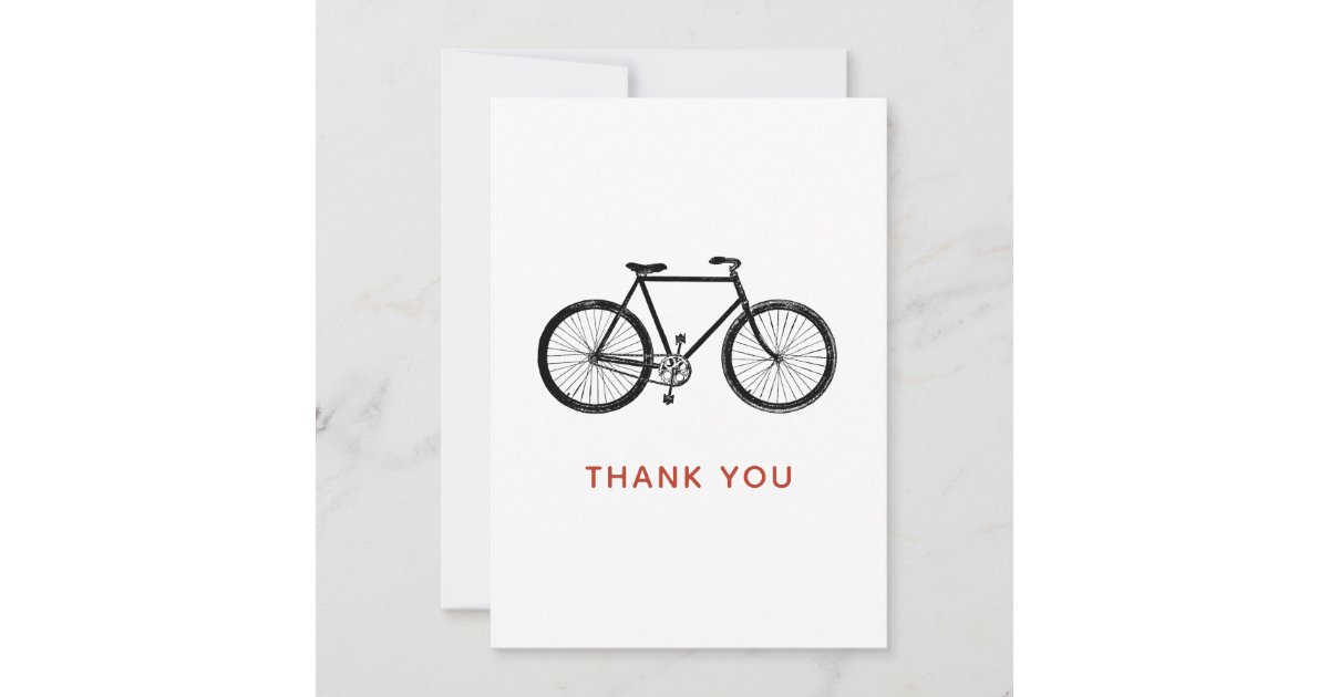 Bicycle Thank You Card, Vintage Bike | Zazzle.com