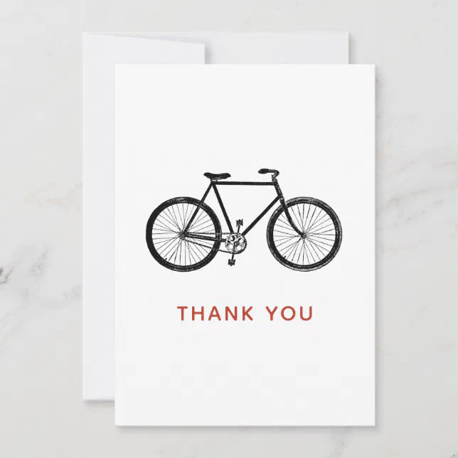 Bicycle Thank You Card, Vintage Bike | Zazzle