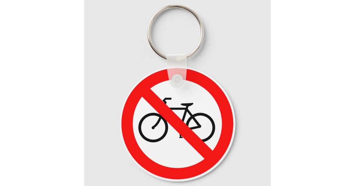 Bicycle Traffic Prohibited Highway Sign Keychain | Zazzle