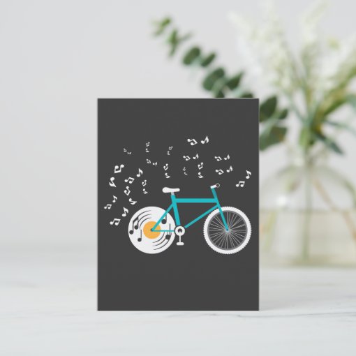 Bicycle Vinyl Record Player Bike Music Notes | Zazzle