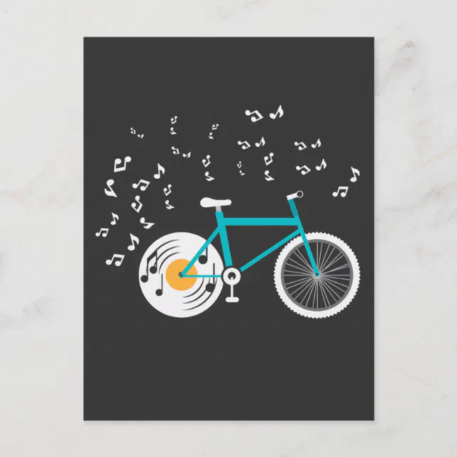Bicycle Vinyl Record Player Bike Music Notes | Zazzle