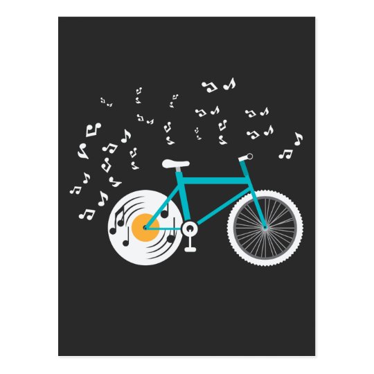 Bicycle Vinyl Record Player Bike Music Notes | Zazzle.com