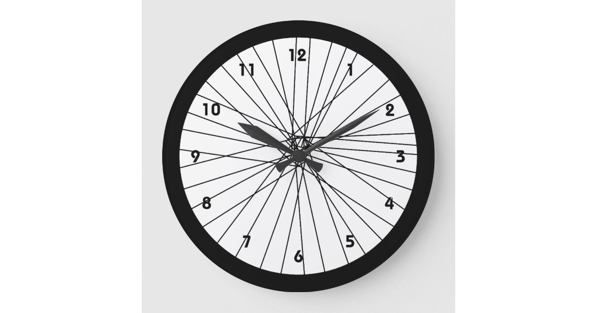 Bicycle Wheel clock with numbers | Zazzle