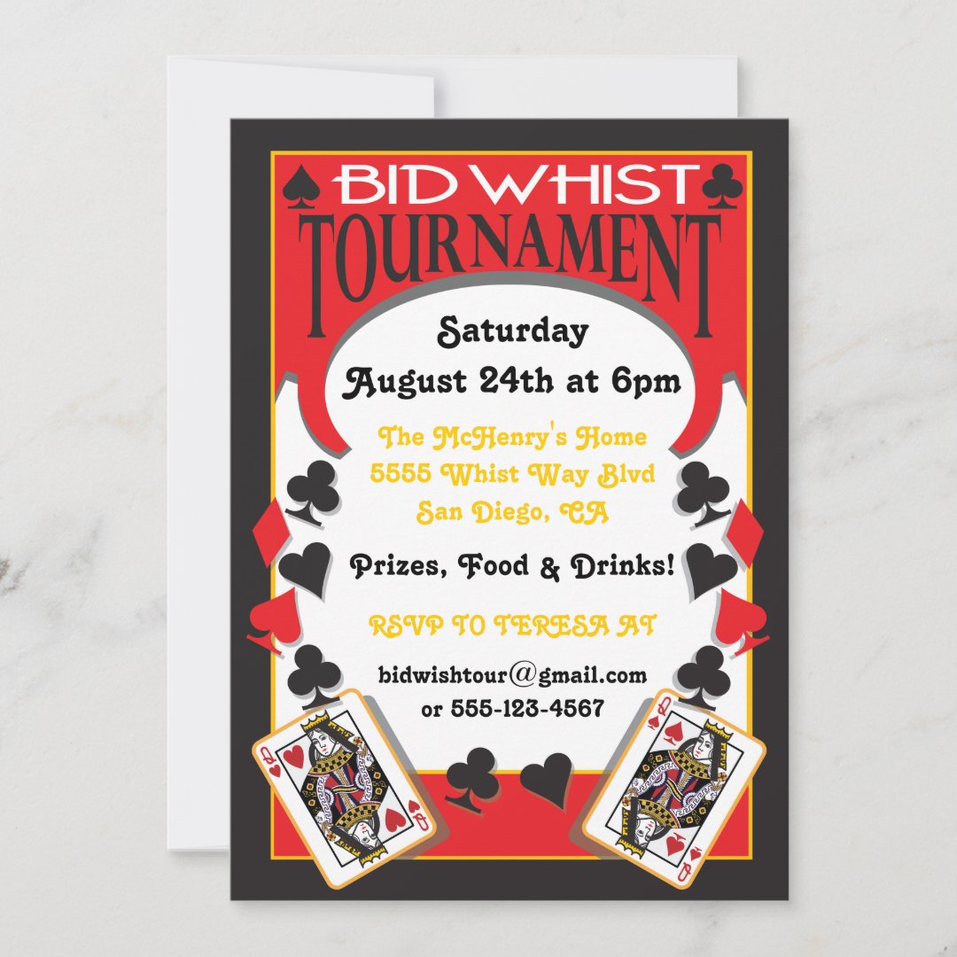 Bid Whist Tournament Party Invitation | Zazzle
