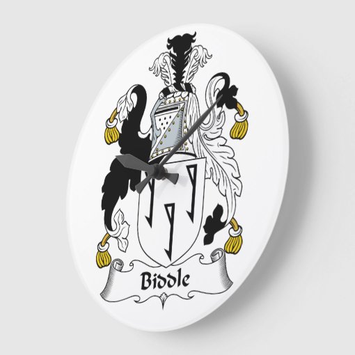 Biddle Family Crest Large Clock | Zazzle