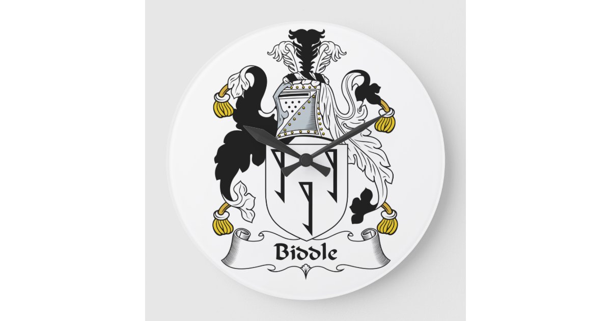 Biddle Family Crest Large Clock | Zazzle